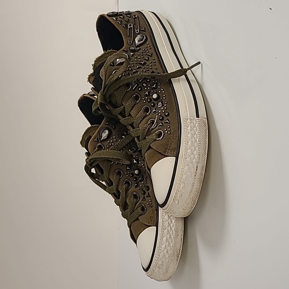 Converse | Shoes | Converse All Star Olive Green Studded Shoes | Poshmark